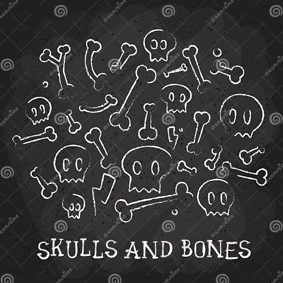 Chalkboard Skulls and Bones Stock Vector - Illustration of pirate ...