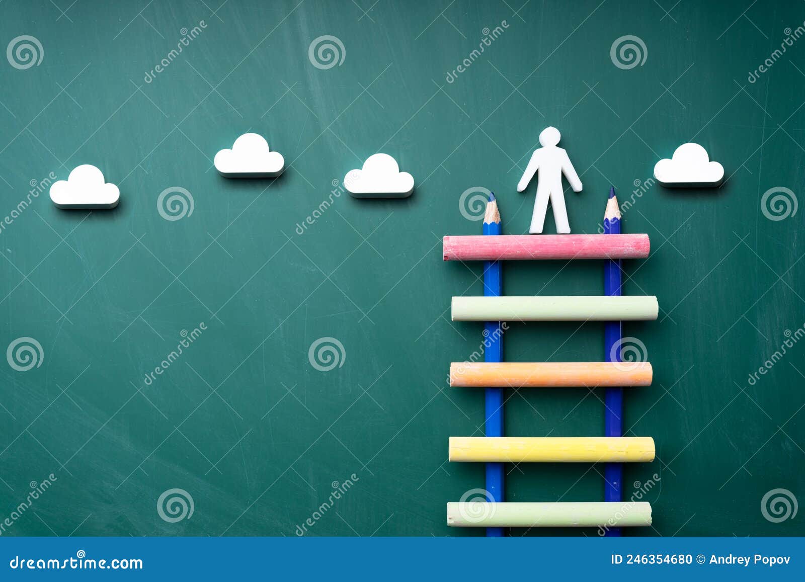 Chalkboard Step Ladder Progress Stock Photo - Image of wallpaper, goal ...