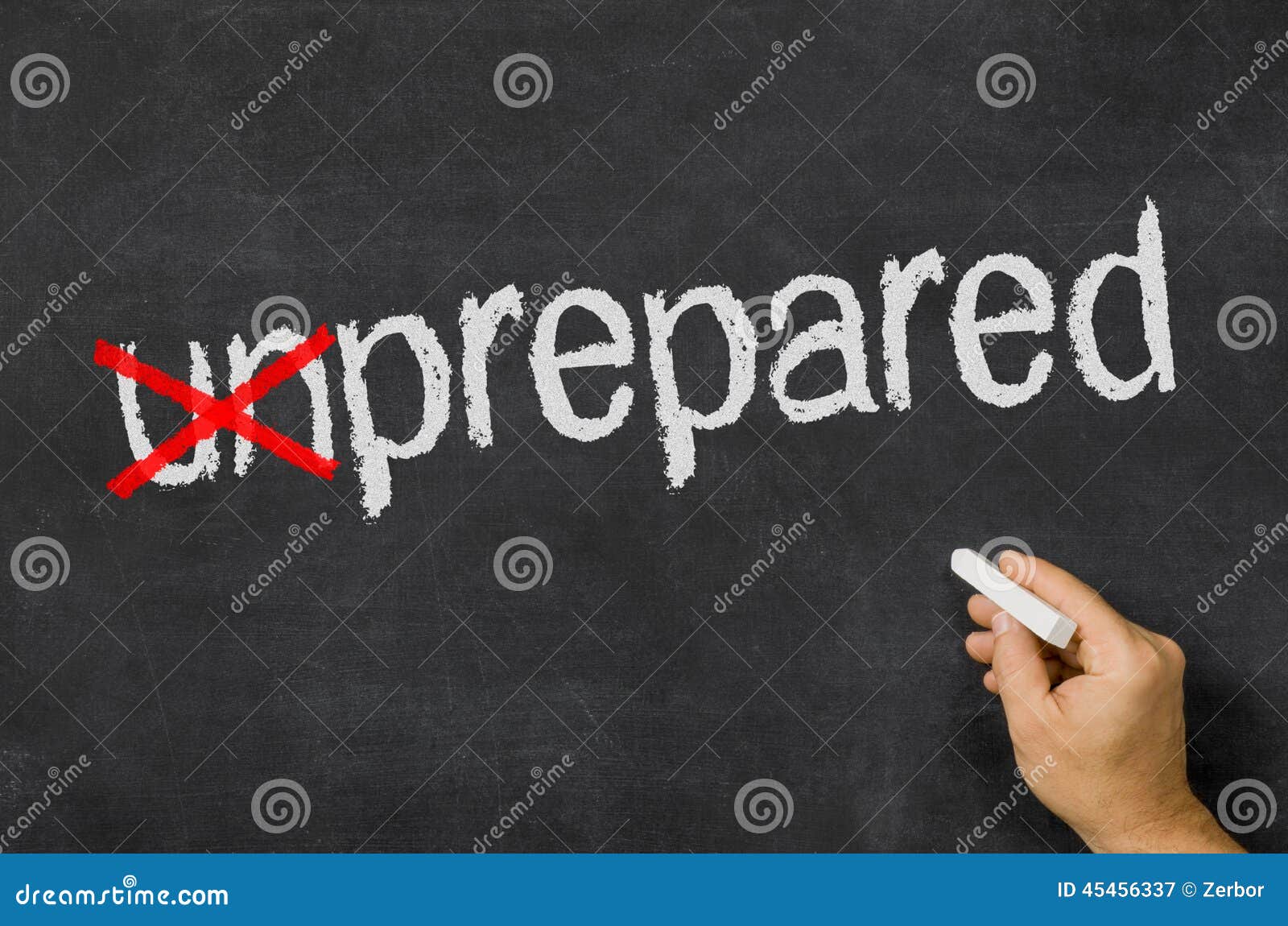 Chalkboard with the Text Unprepared Stock Image - Image of chalk ...