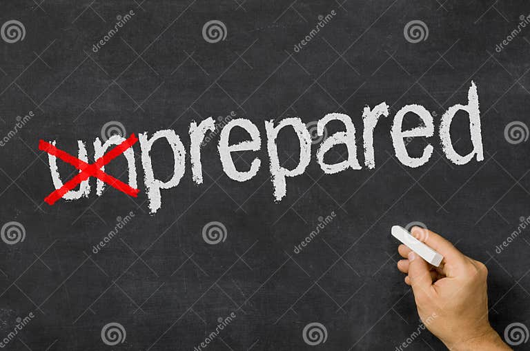Chalkboard with the Text Unprepared Stock Image - Image of chalk ...