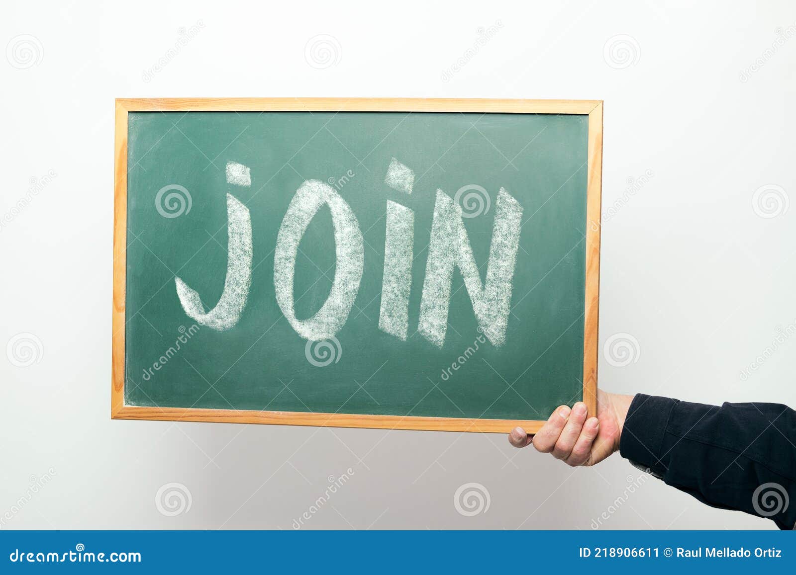 Chalkboard with the Word JOIN Handwritten in Chalk Stock Image - Image ...