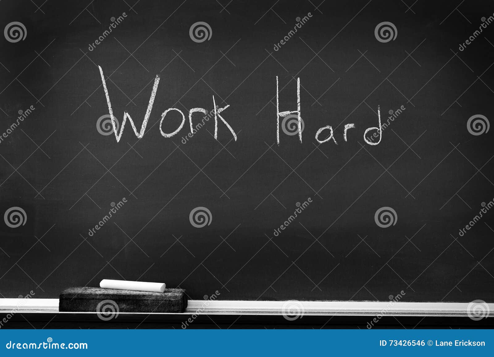Chalkboard with Work Hard Sign Stock Photo - Image of idea, paint: 73426546