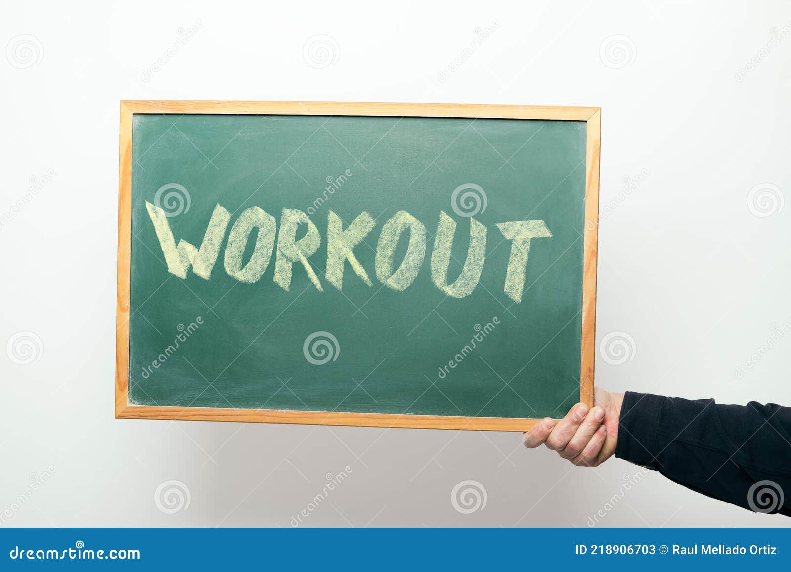 Chalkboard with WORKOUT Handwritten in Chalk Stock Image - Image of ...
