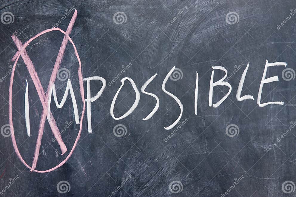 Chalkboard Writing - Impossible Stock Photo - Image of white ...