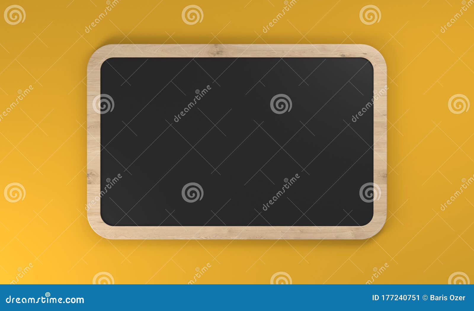 Chalkboard on Yellow Background Horizontal Composition with Copy Space ...