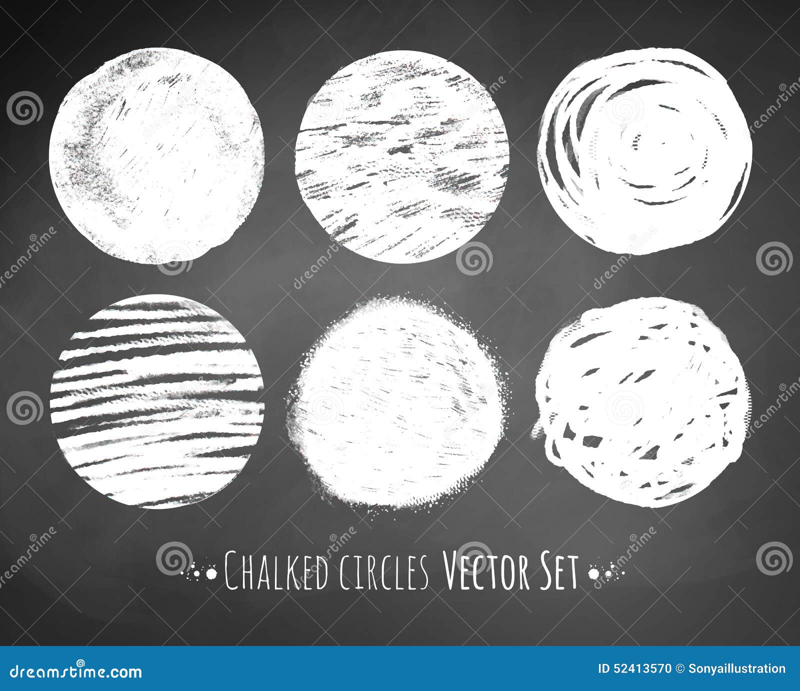 Chalked circles stock vector. Illustration of contour - 52413570