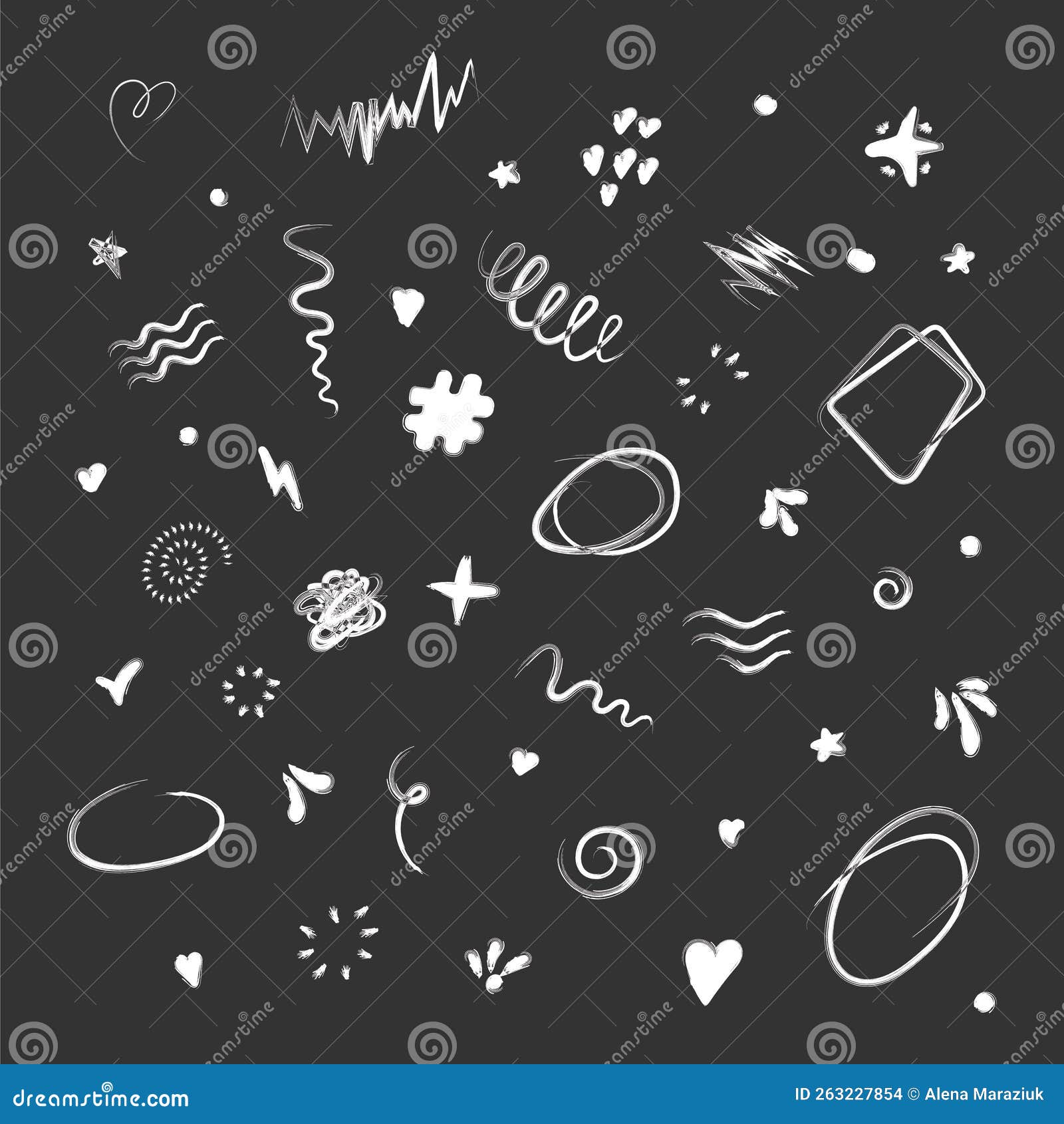 Chalked Frames, Arrows, Oval, Grunge Lines, Rectangle, Strokes, Signs ...