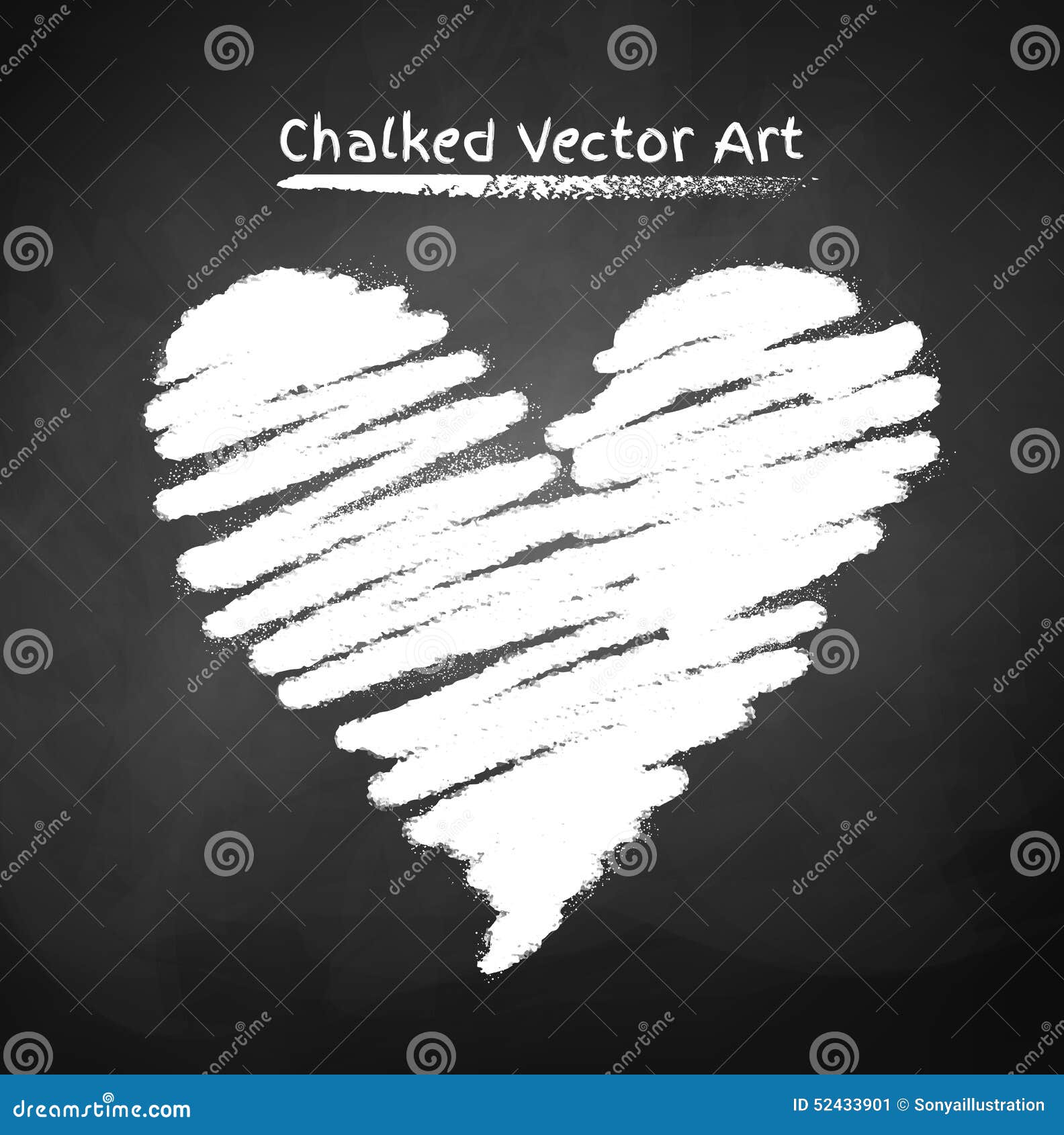 Chalked heart stock vector. Illustration of scribble - 52433901
