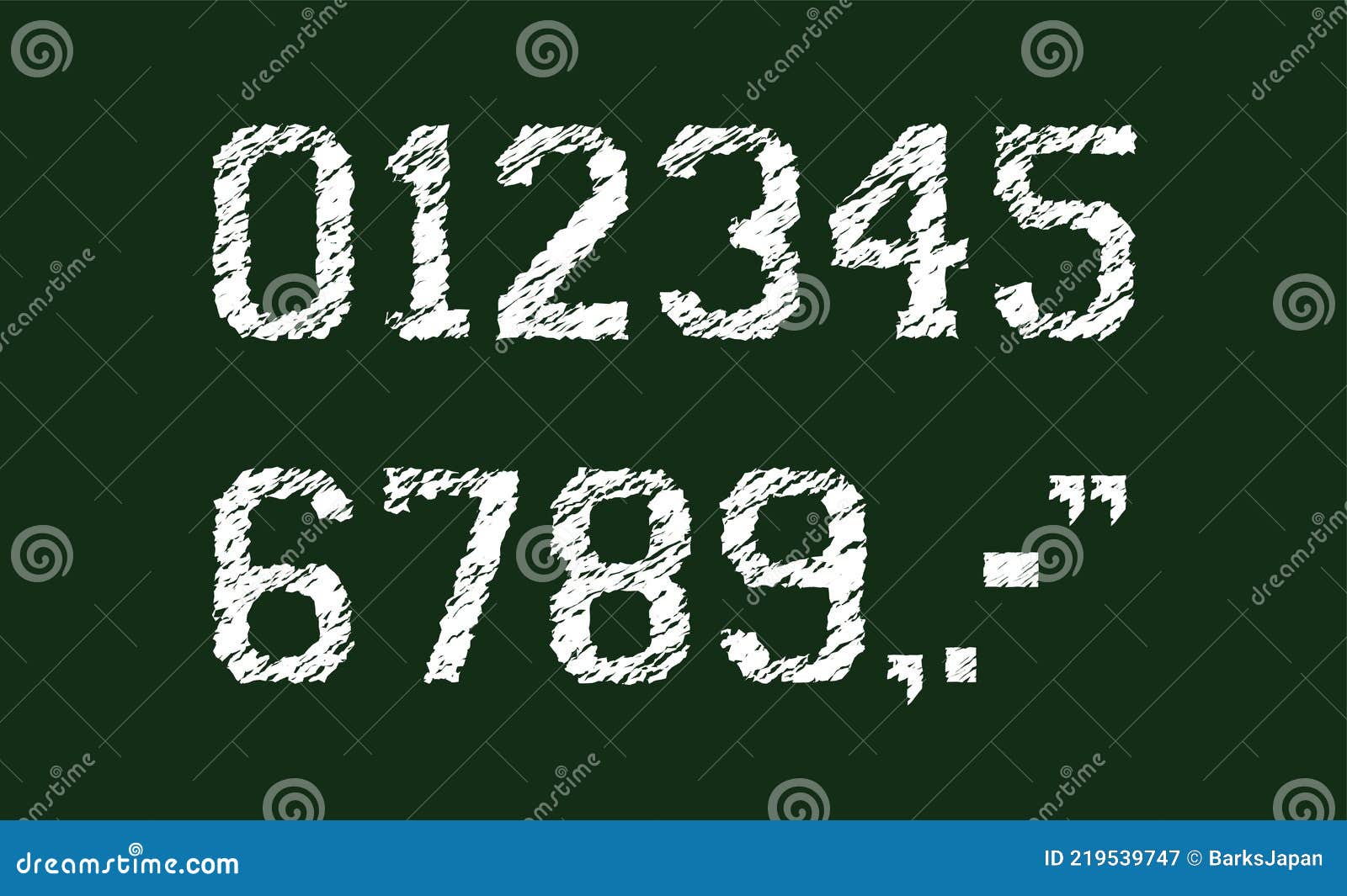Chalked Vector Grunge Numbers Illustration Set Stock Vector ...