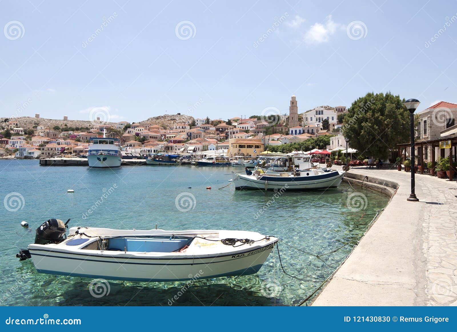 Chalki island harbour editorial image. Image of mediterranean - 121430830