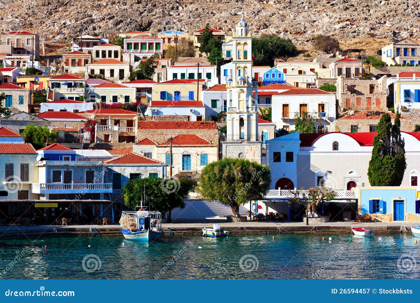 Chalki island port stock image. Image of greece, house - 26594457
