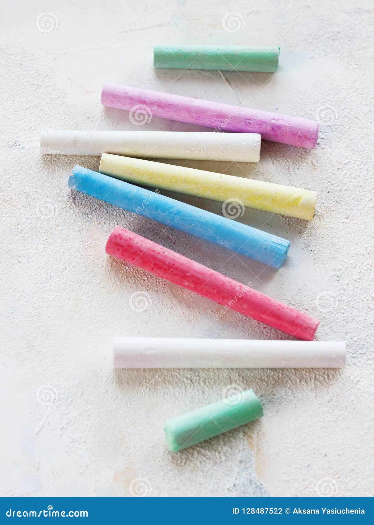 Chalks in a Variety of Colors Arranged on a White Background Stock ...