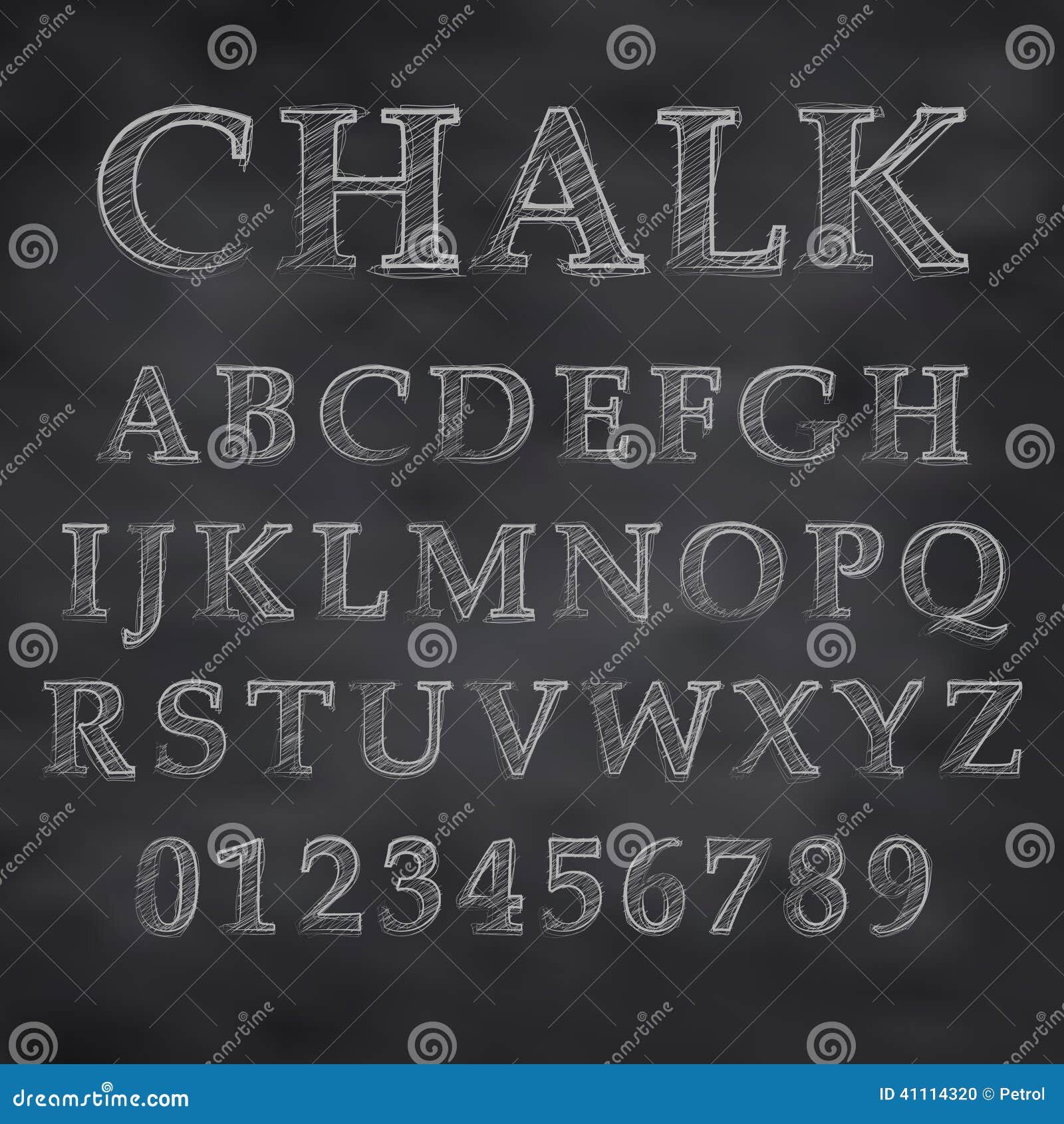 Chalky font stock vector. Illustration of dirty, collection - 41114320