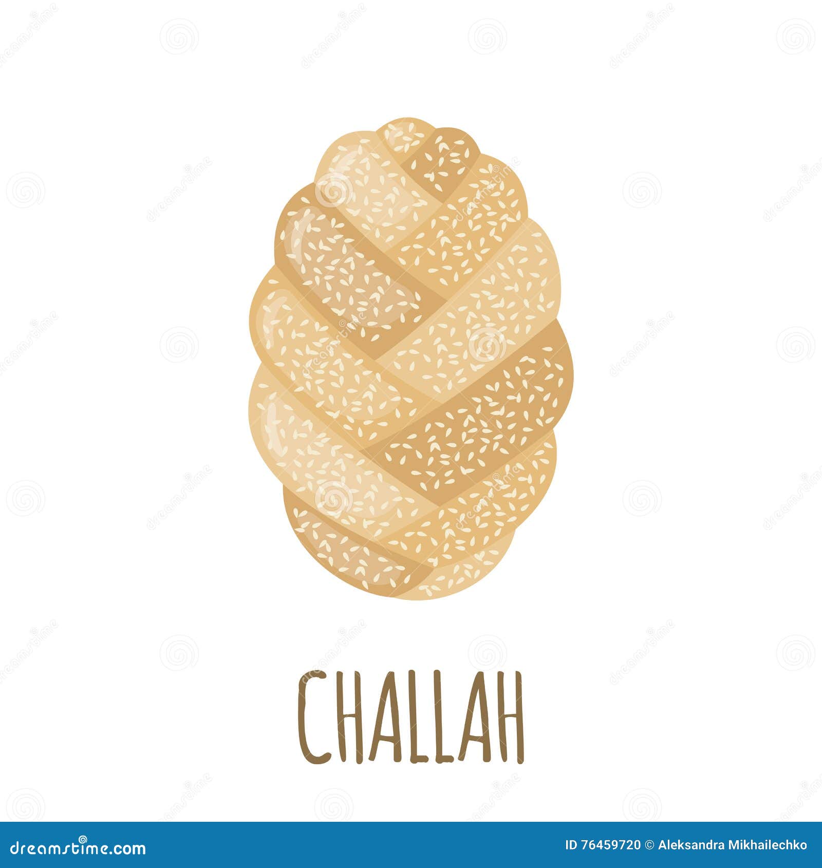Challah Icon in Flat Style. Stock Vector - Illustration of clip, baked ...