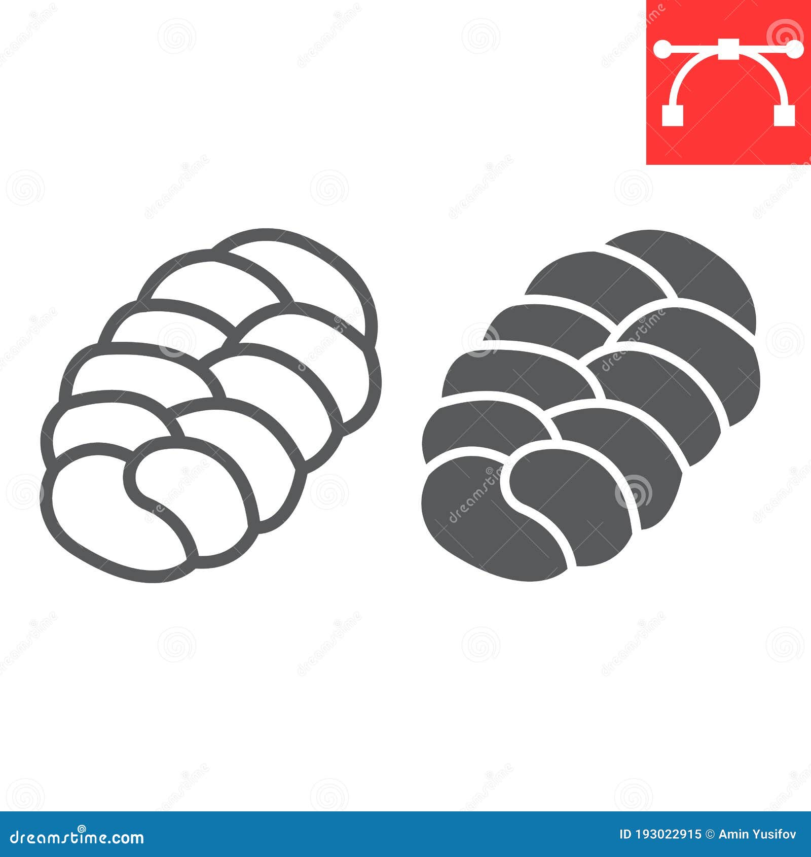 Challah Line Icon. Jewish Pastry, Bread Loaf Symbol, Outline Style ...