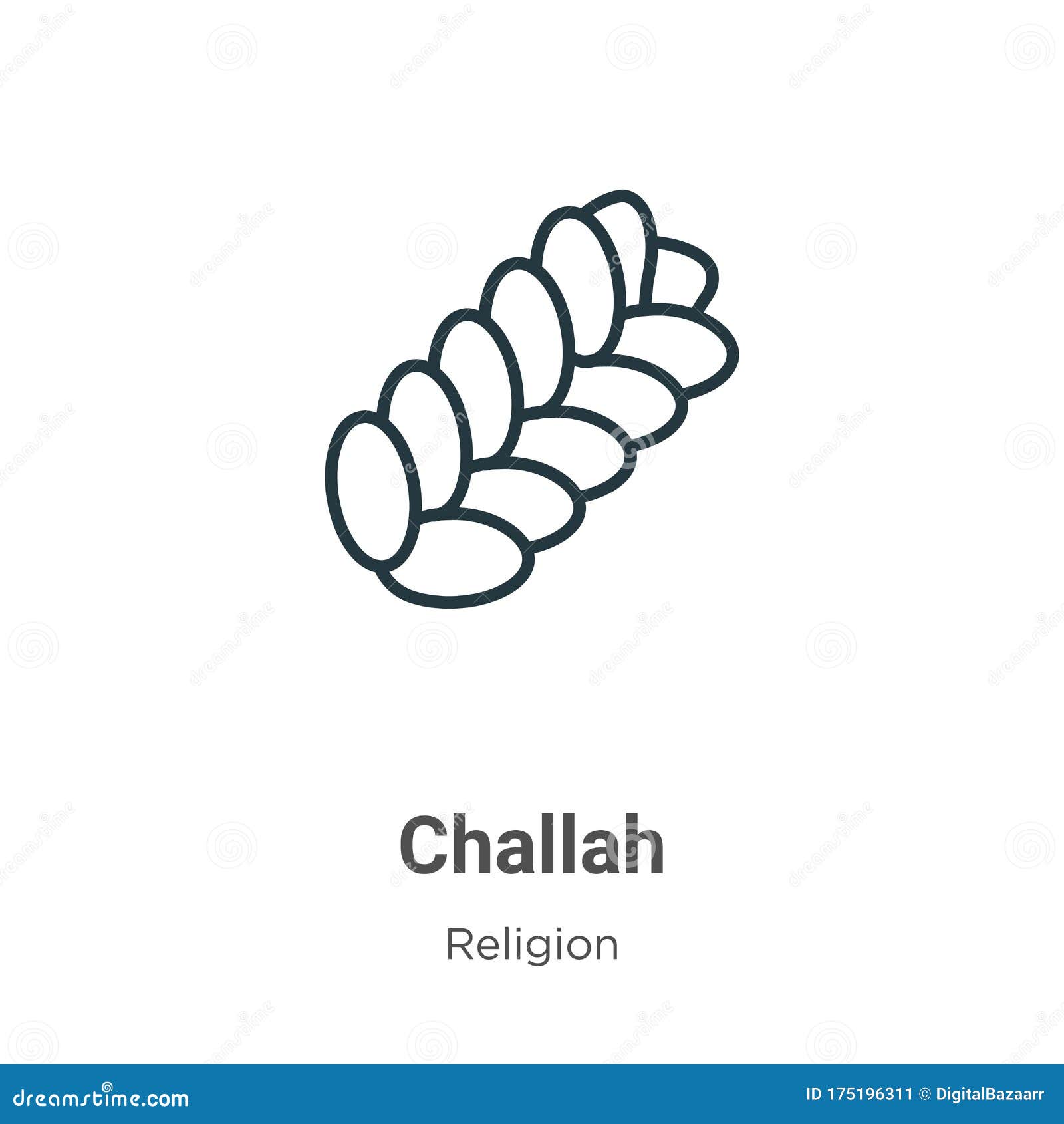Challah Thin Line Icon. Jewish Pastry, Bread Loaf Symbol, Outline Style ...