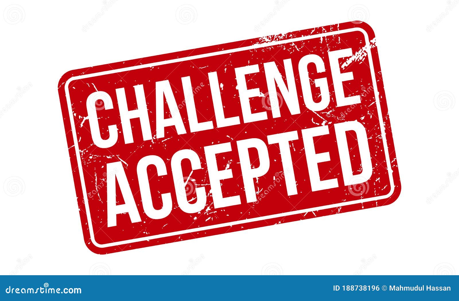 Challenge Accepted Rubber Stamp. Red Challenge Accepted Rubber Grunge ...