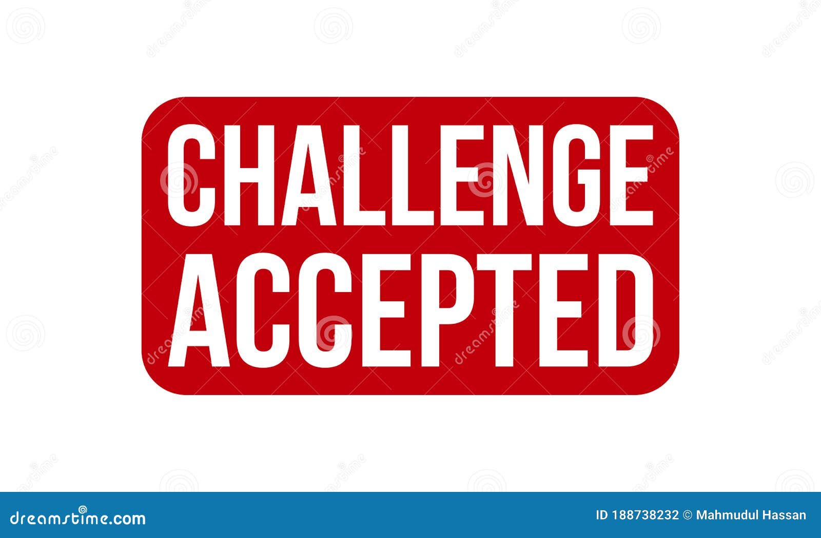 Challenge Accepted Rubber Stamp. Red Challenge Accepted Rubber Grunge ...