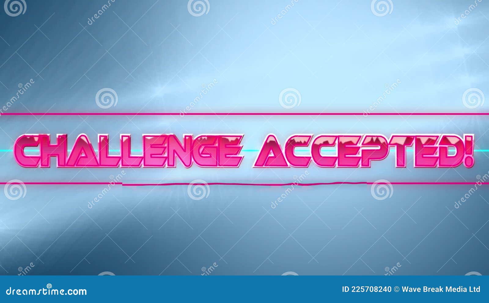 No People Challenge Accepted Text Neon Banner Spot Light Blue Blue ...