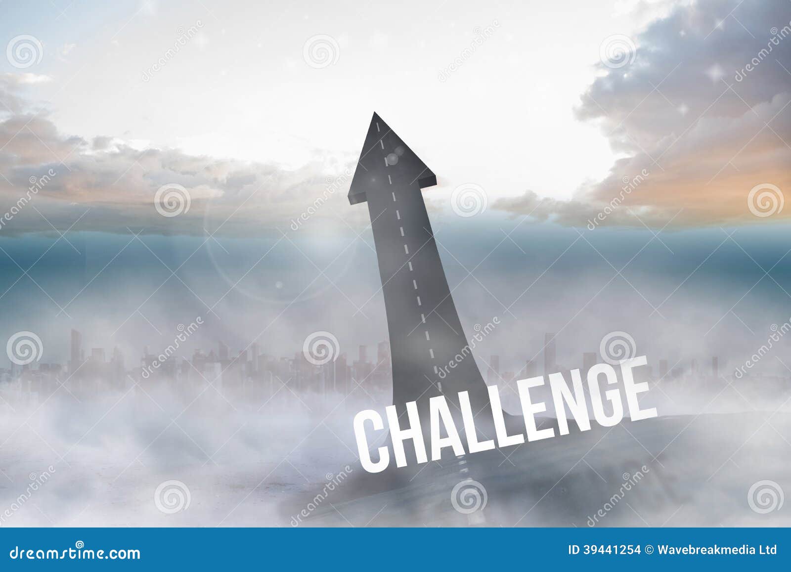 Challenge Against Road Turning into Arrow Stock Illustration ...