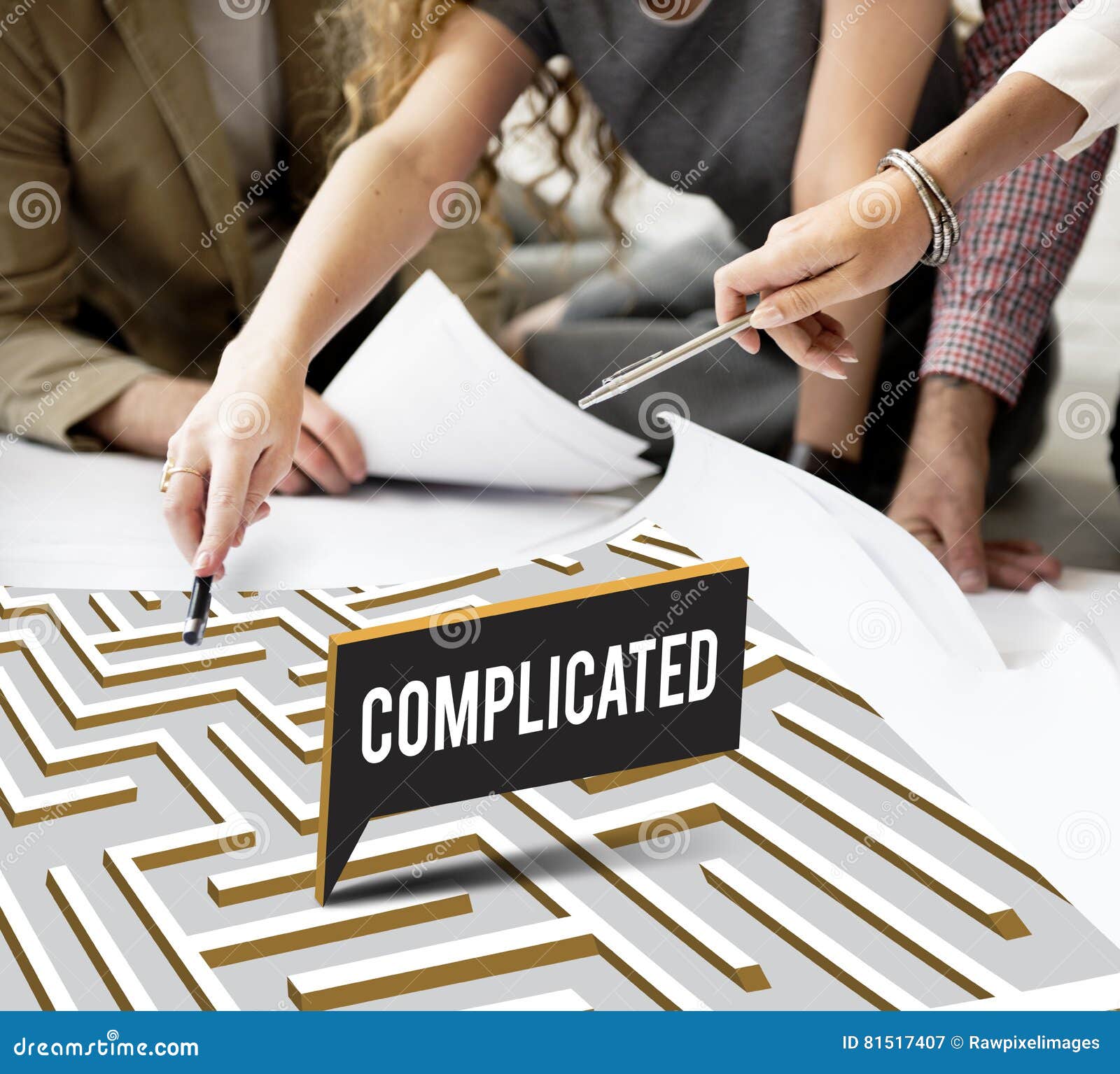 Challenge Analyze Complicated Maze Concept Stock Image - Image of ...