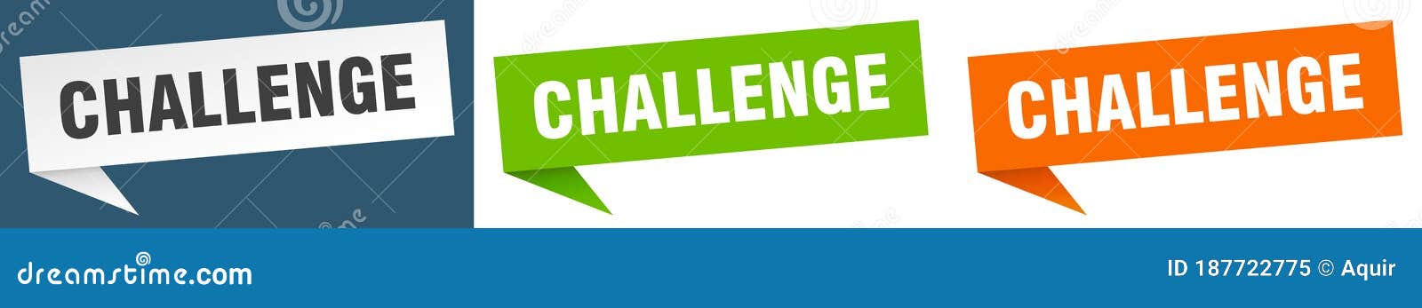 Challenge Banner. Challenge Speech Bubble Label Set Stock Vector ...