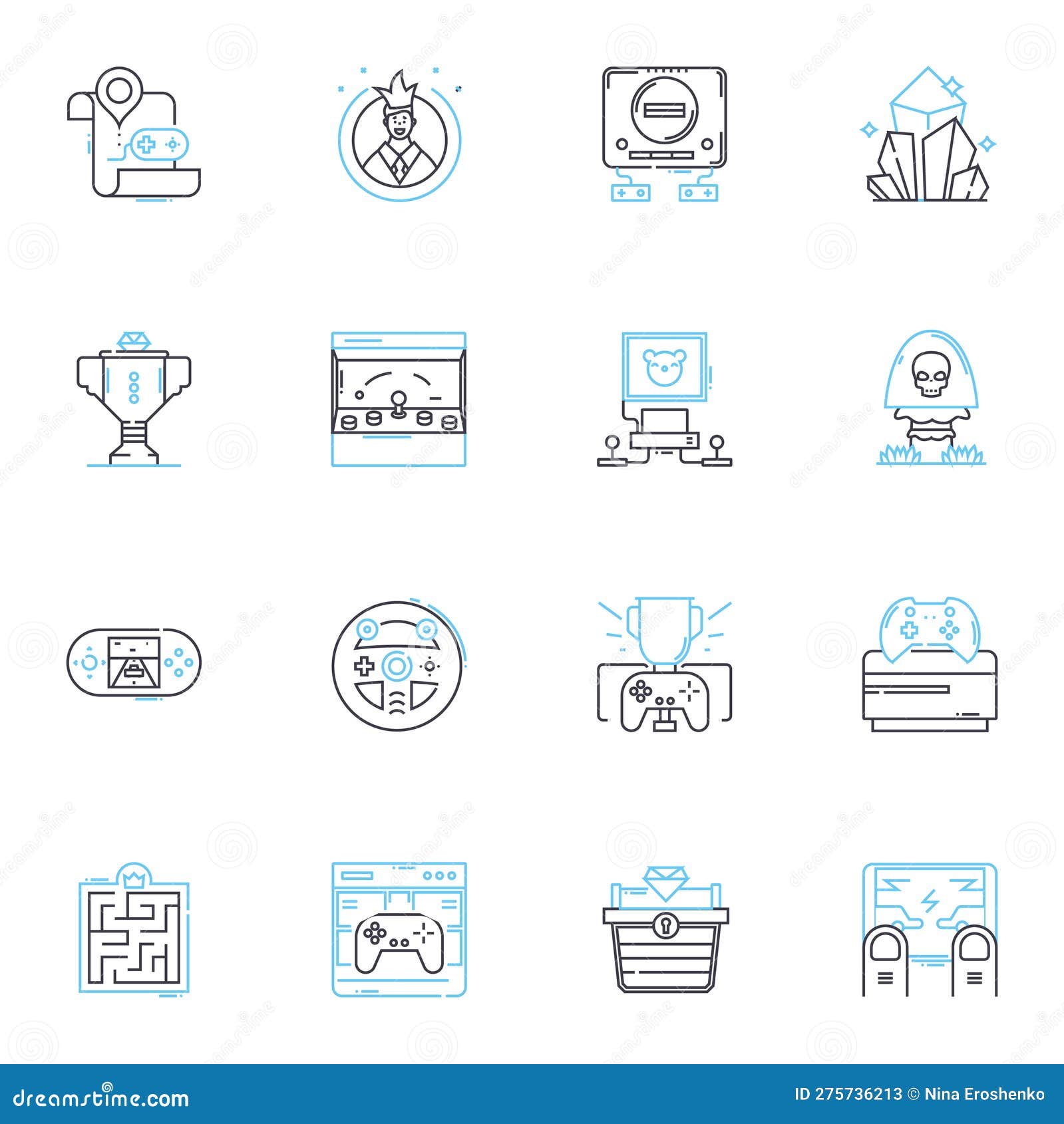Challenge-based Linear Icons Set. Innovation, Collaboration ...