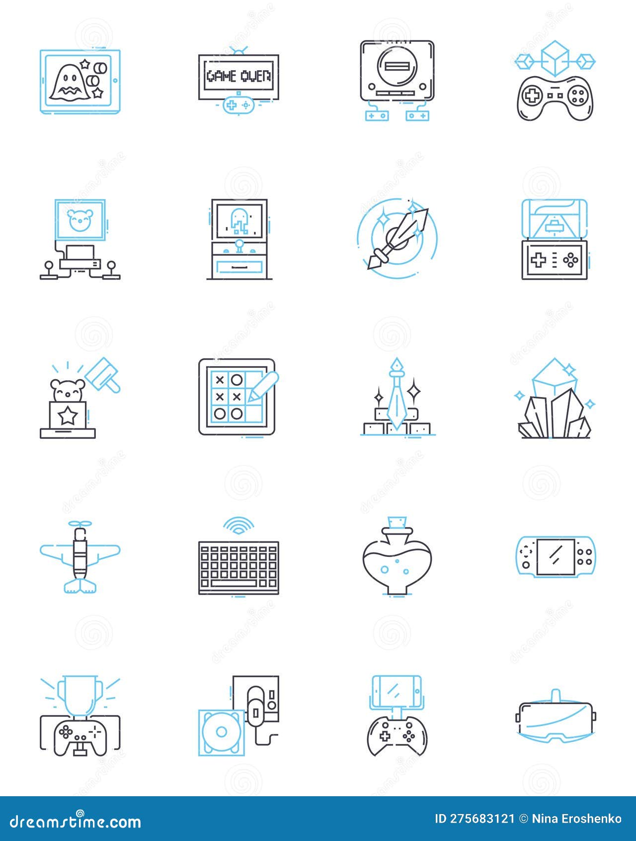 Challenge-based Linear Icons Set. Innovation, Collaboration ...