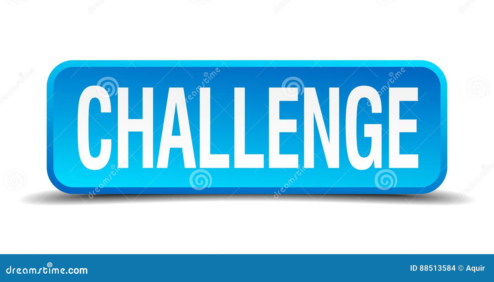 Challenge Blue 3d Realistic Square Button Stock Vector - Illustration ...