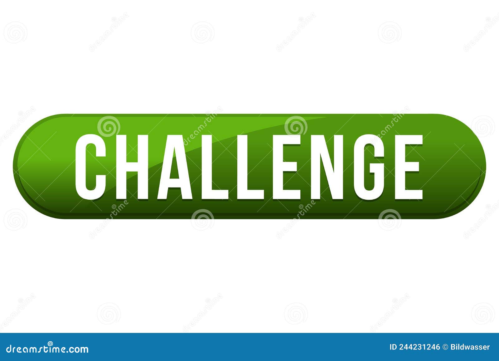 Challenge Button Sign. Rounded Green Sticker Stock Vector ...