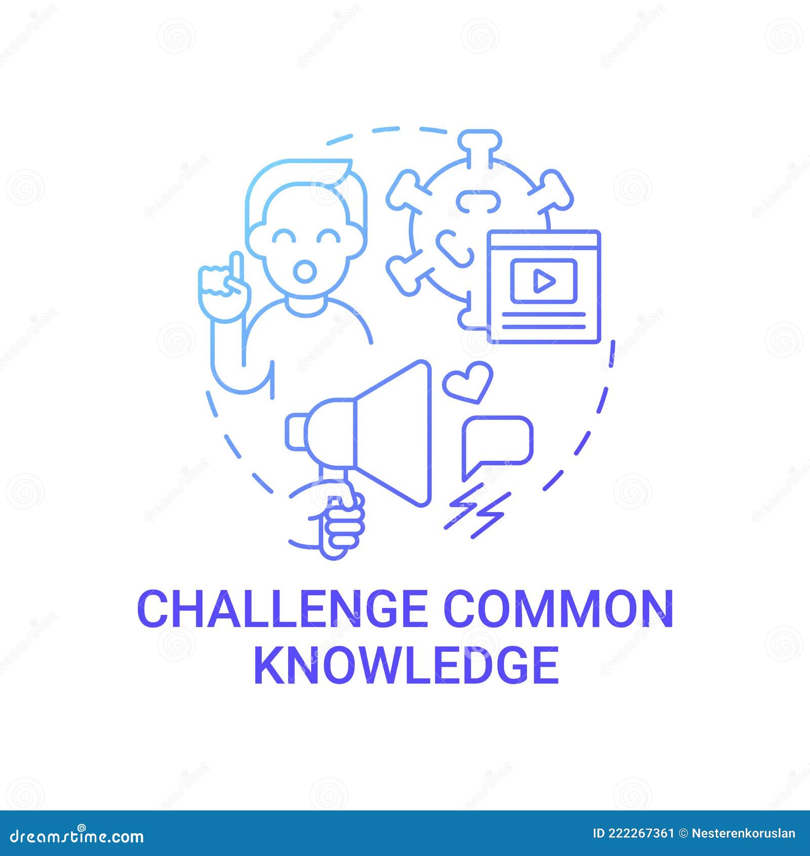 Challenge Common Knowledge Concept Icon Stock Vector - Illustration of ...