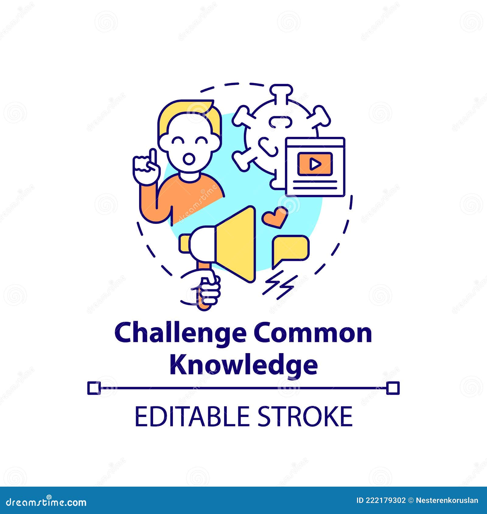 Challenge Common Knowledge Concept Icon Stock Vector - Illustration of ...