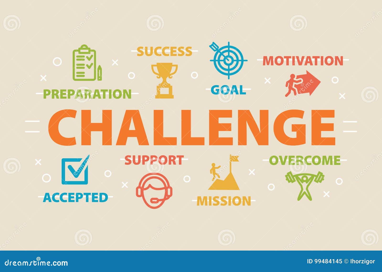 CHALLENGE Concept with Icons Stock Vector - Illustration of incentive ...