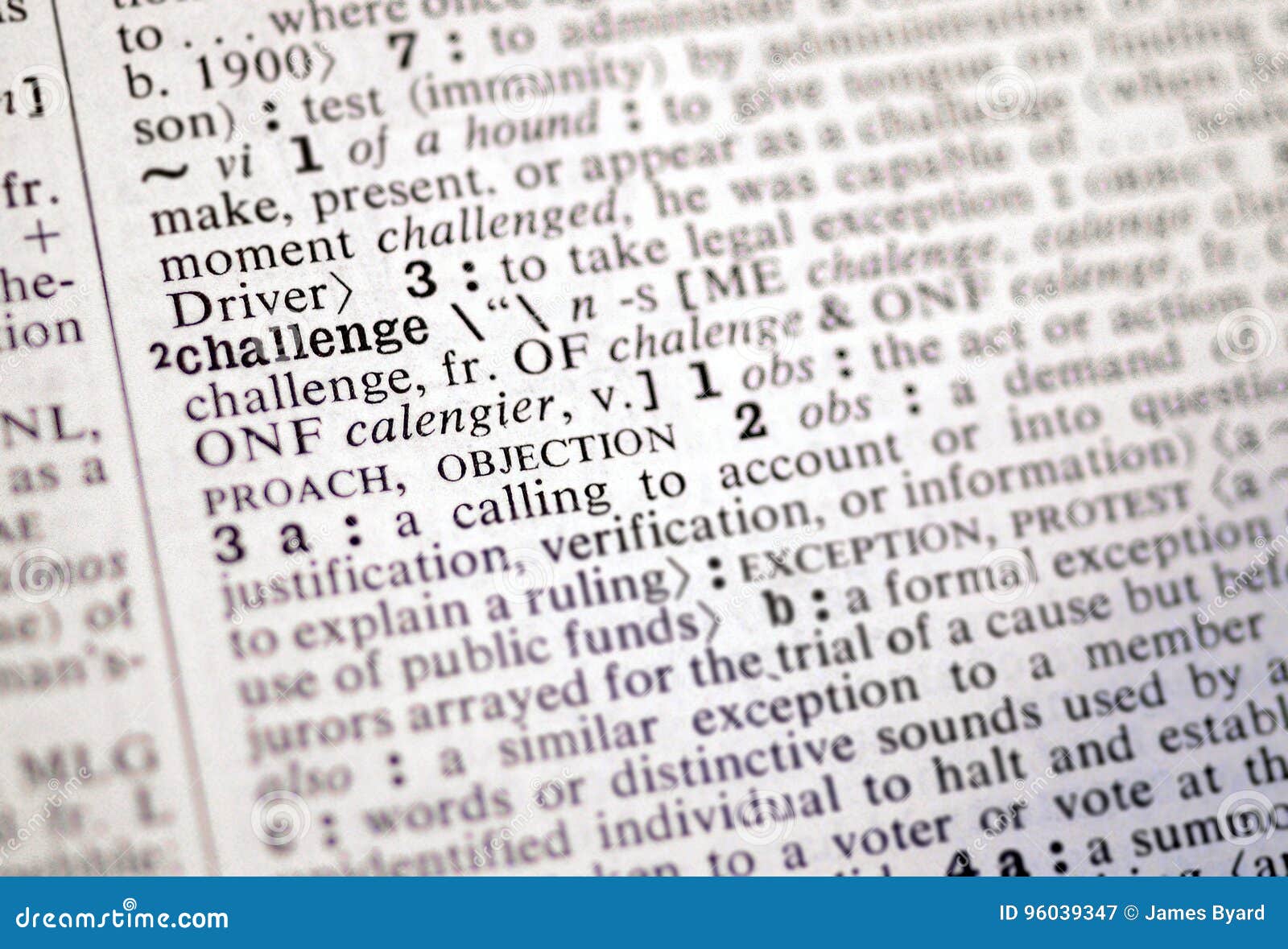 Challenge in the Dictionary Stock Image - Image of team, business: 96039347