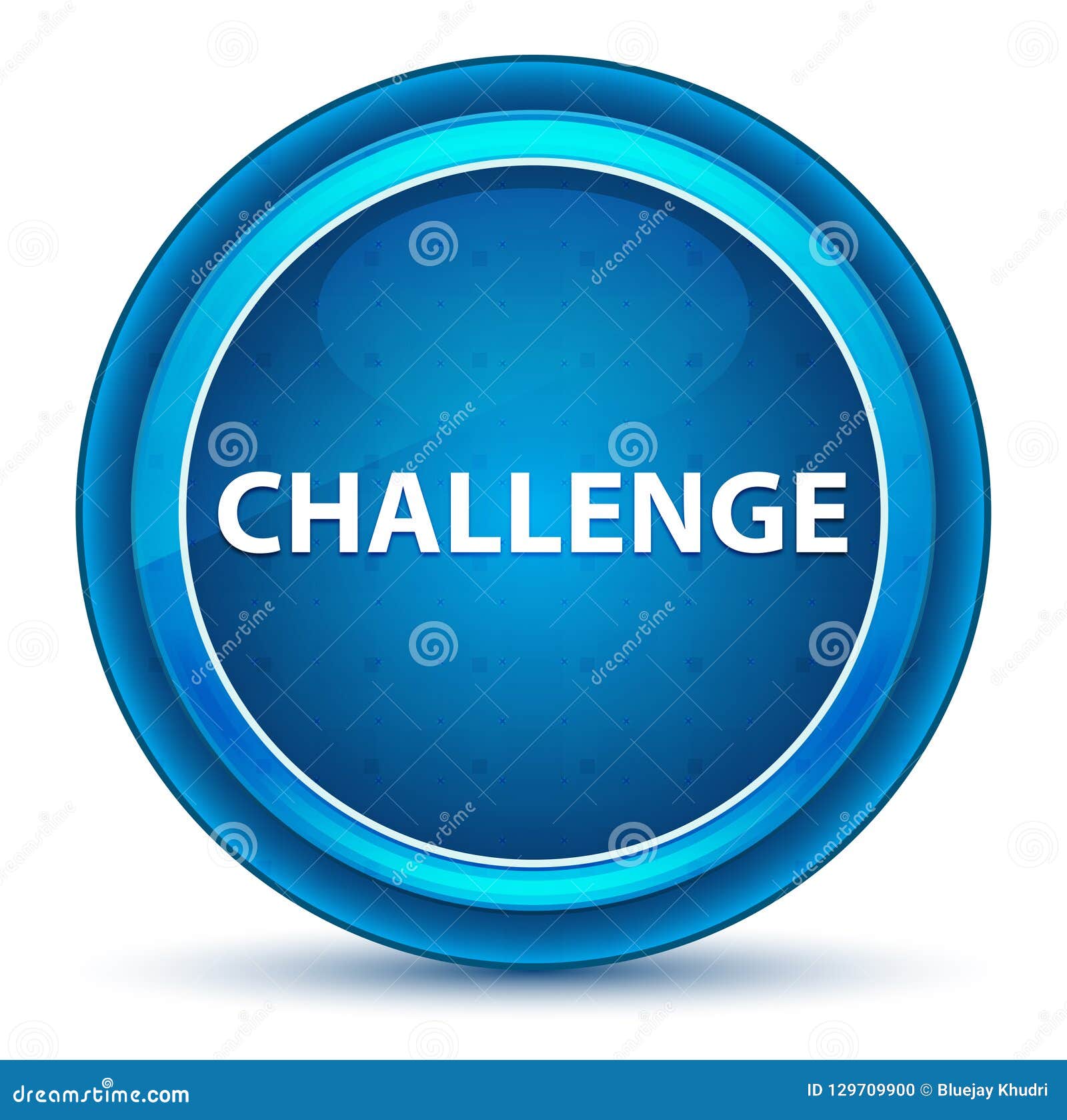 Challenge Eyeball Blue Round Button Stock Illustration - Illustration ...