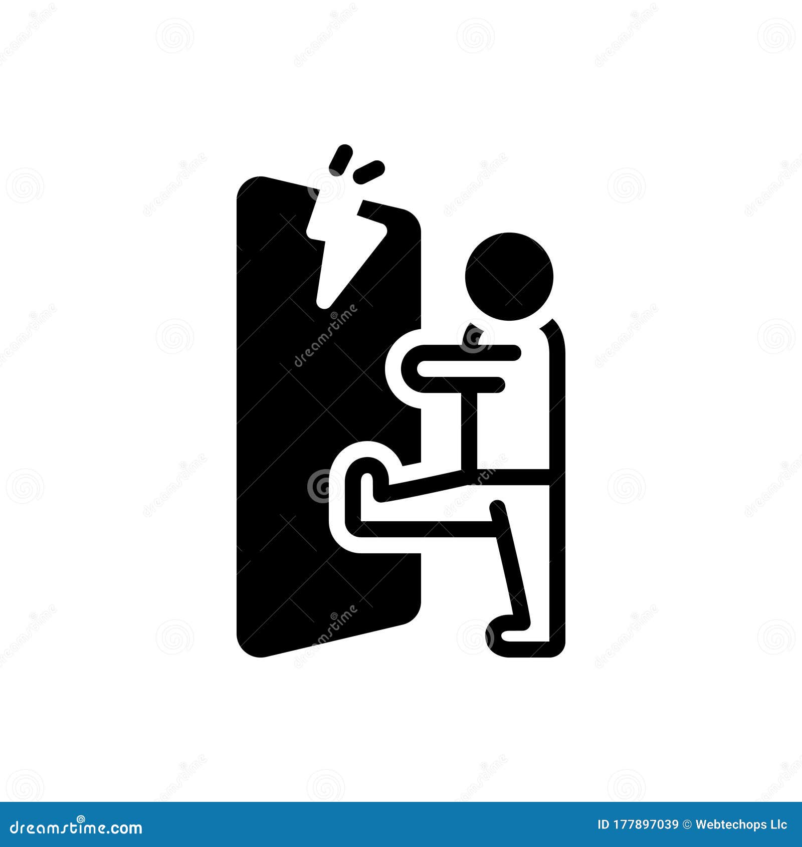 Black Solid Icon for Challenge, Defiance and Dare Stock Vector ...