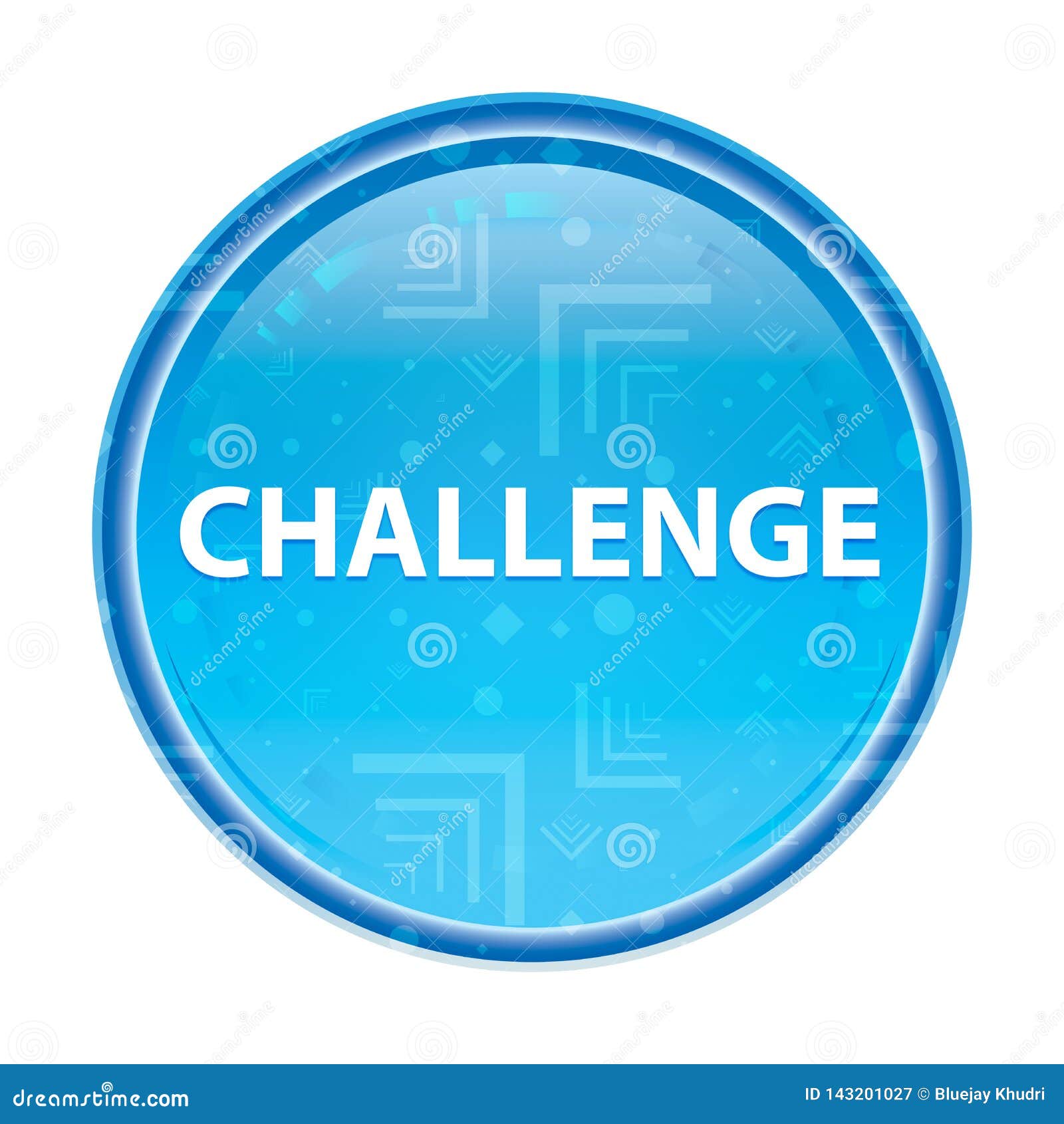 Challenge Floral Blue Round Button Stock Illustration - Illustration of ...