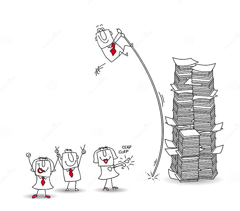 Challenge stock vector. Illustration of boss, jump, paper - 39137072