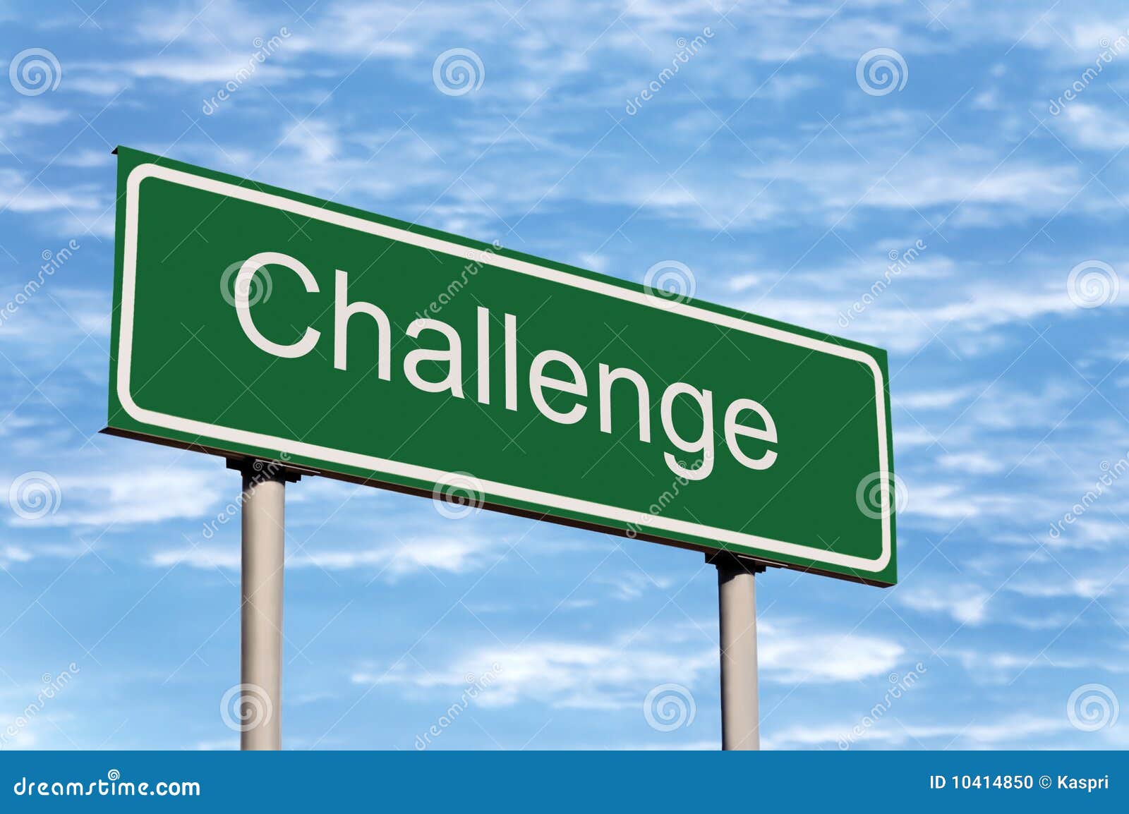 Challenge Road Sign Against Sky and Clouds Stock Illustration ...