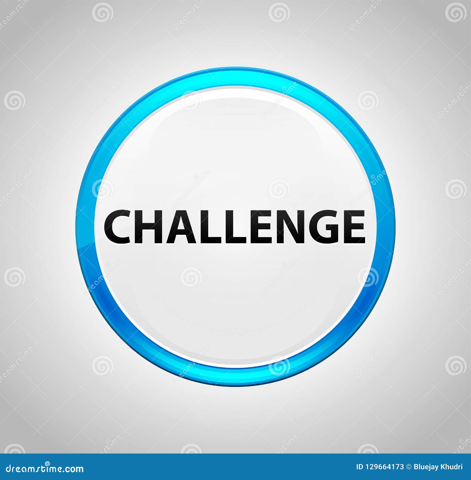 Challenge Round Blue Push Button Stock Illustration - Illustration of ...