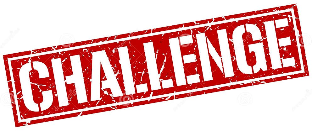 Challenge Square Grunge Stamp Stock Vector - Illustration of rubber ...