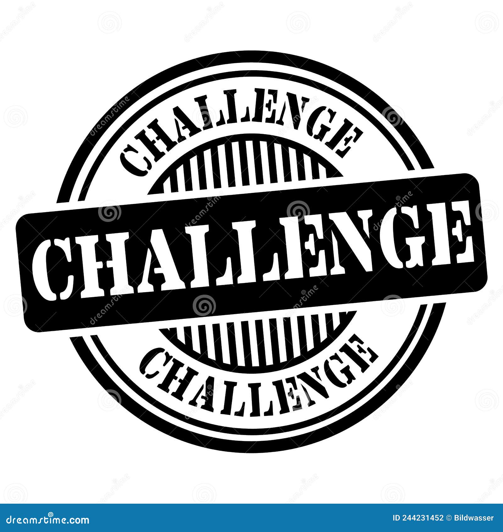 Challenge Stamp Round Isolated on White Background Stock Vector ...