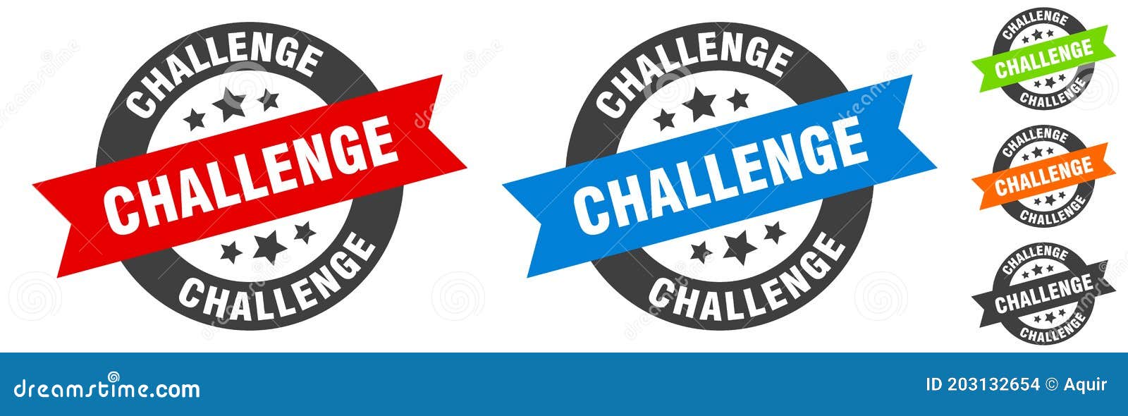 Challenge Stamp. Challenge Round Ribbon Sticker. Tag Stock Vector ...