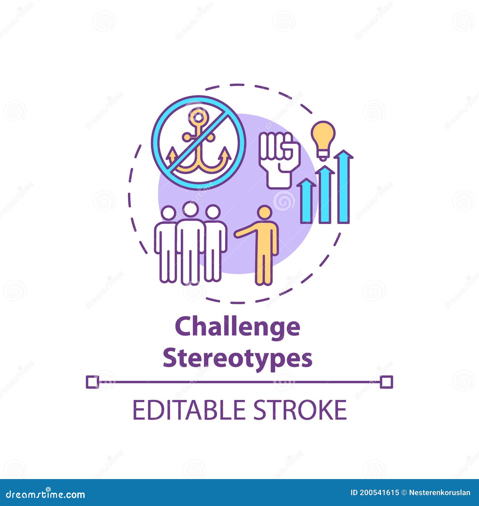 Challenge Stereotypes Concept Icon Stock Vector - Illustration of ...