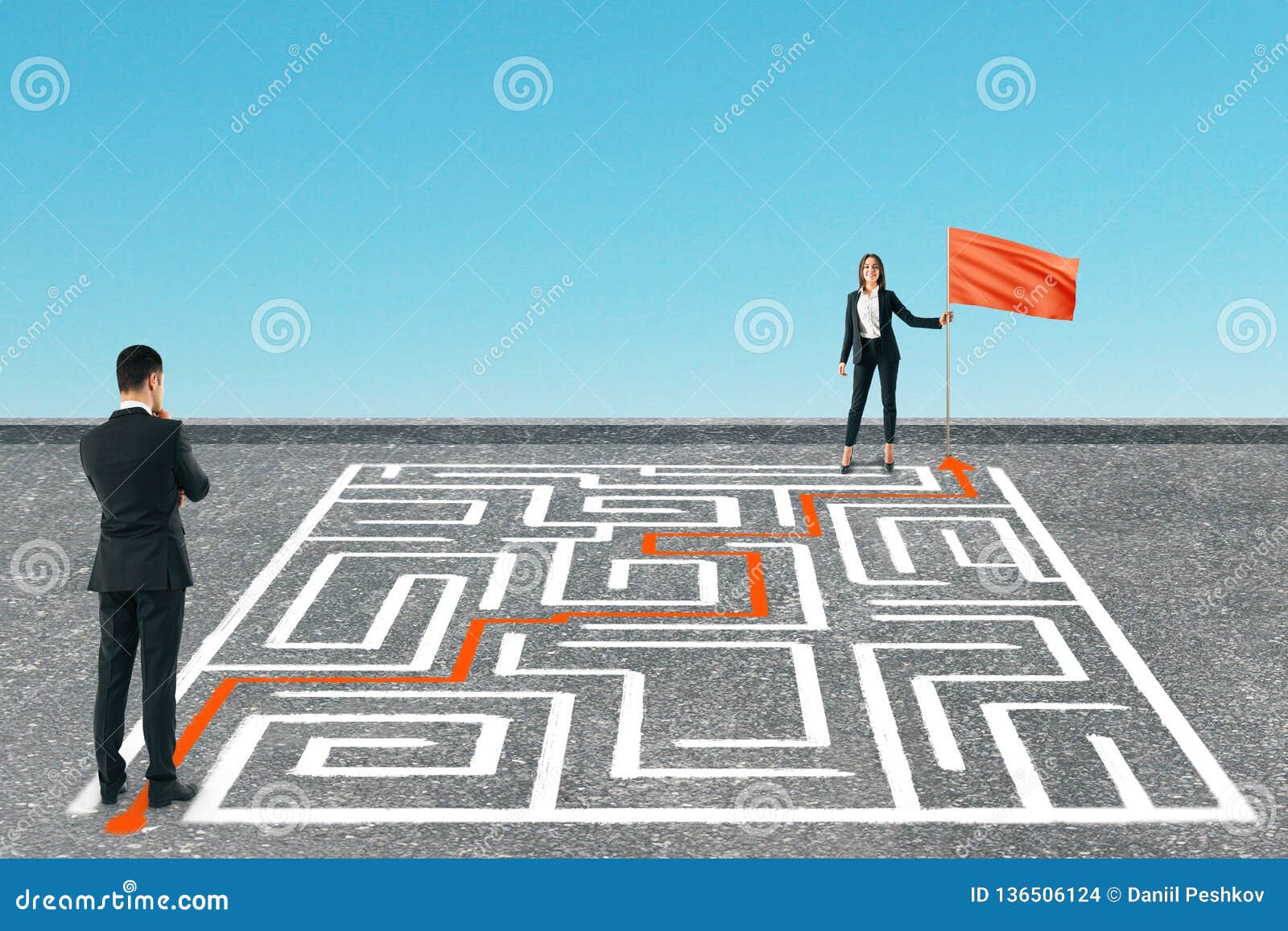 Challenge and Teamwork Concept Stock Photo - Image of mystery ...