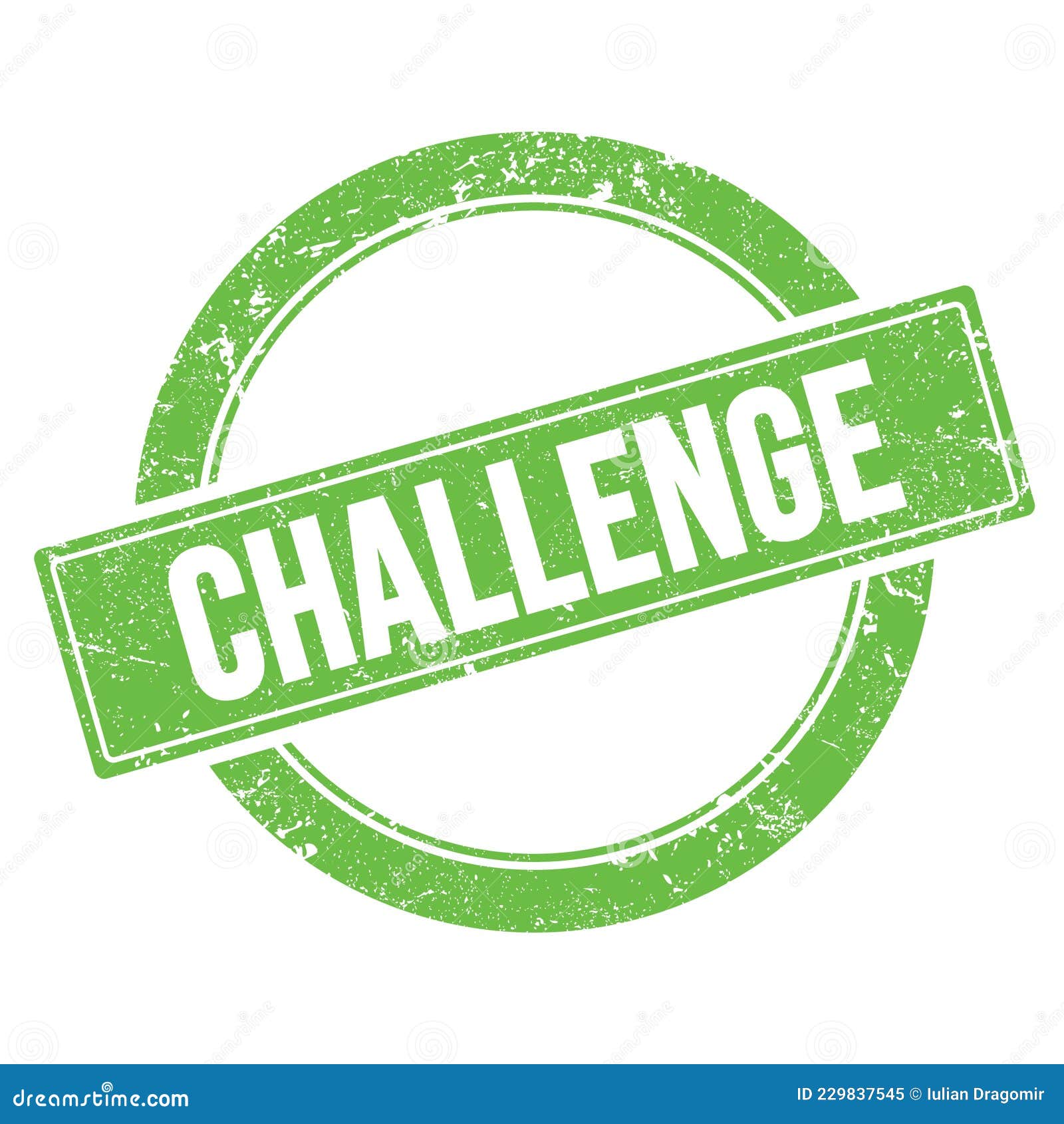 CHALLENGE Text on Green Grungy Round Stamp Stock Illustration ...
