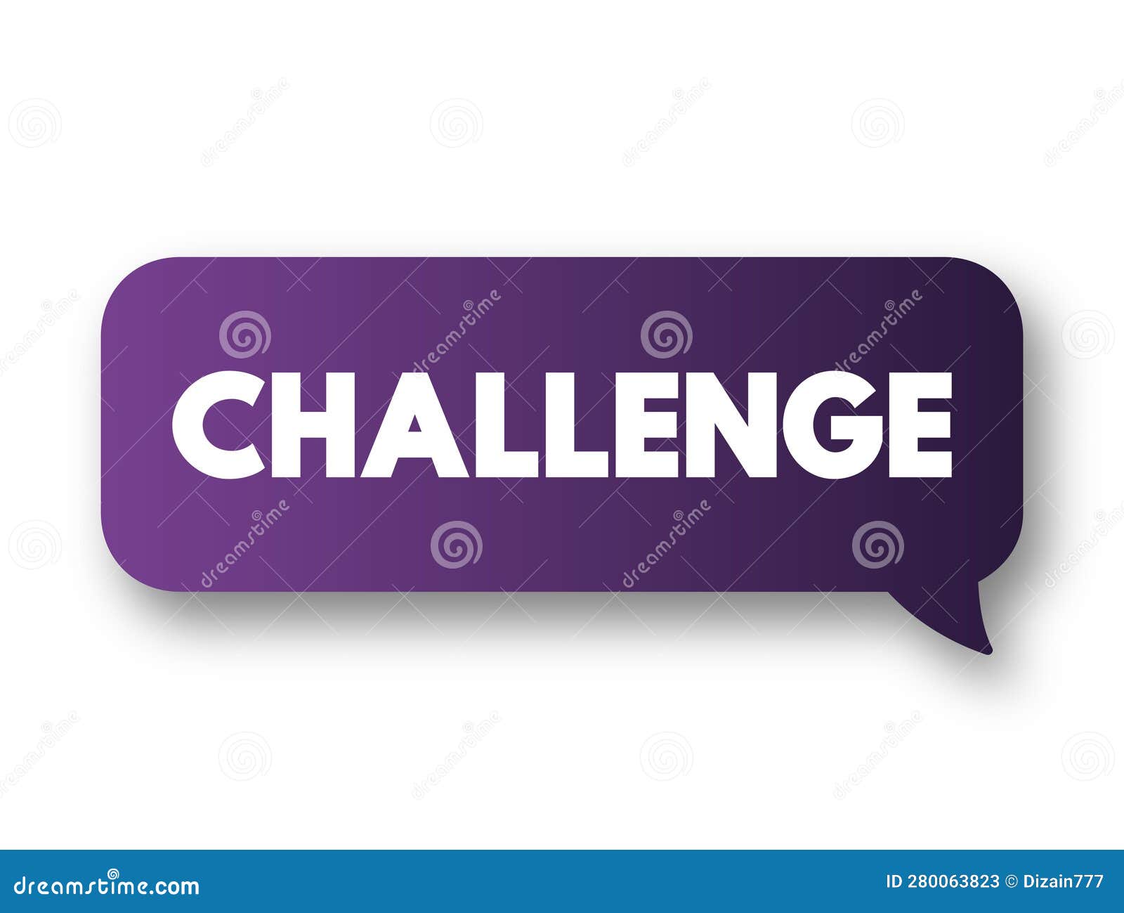 Challenge Text Message Bubble, Concept Background Stock Illustration ...