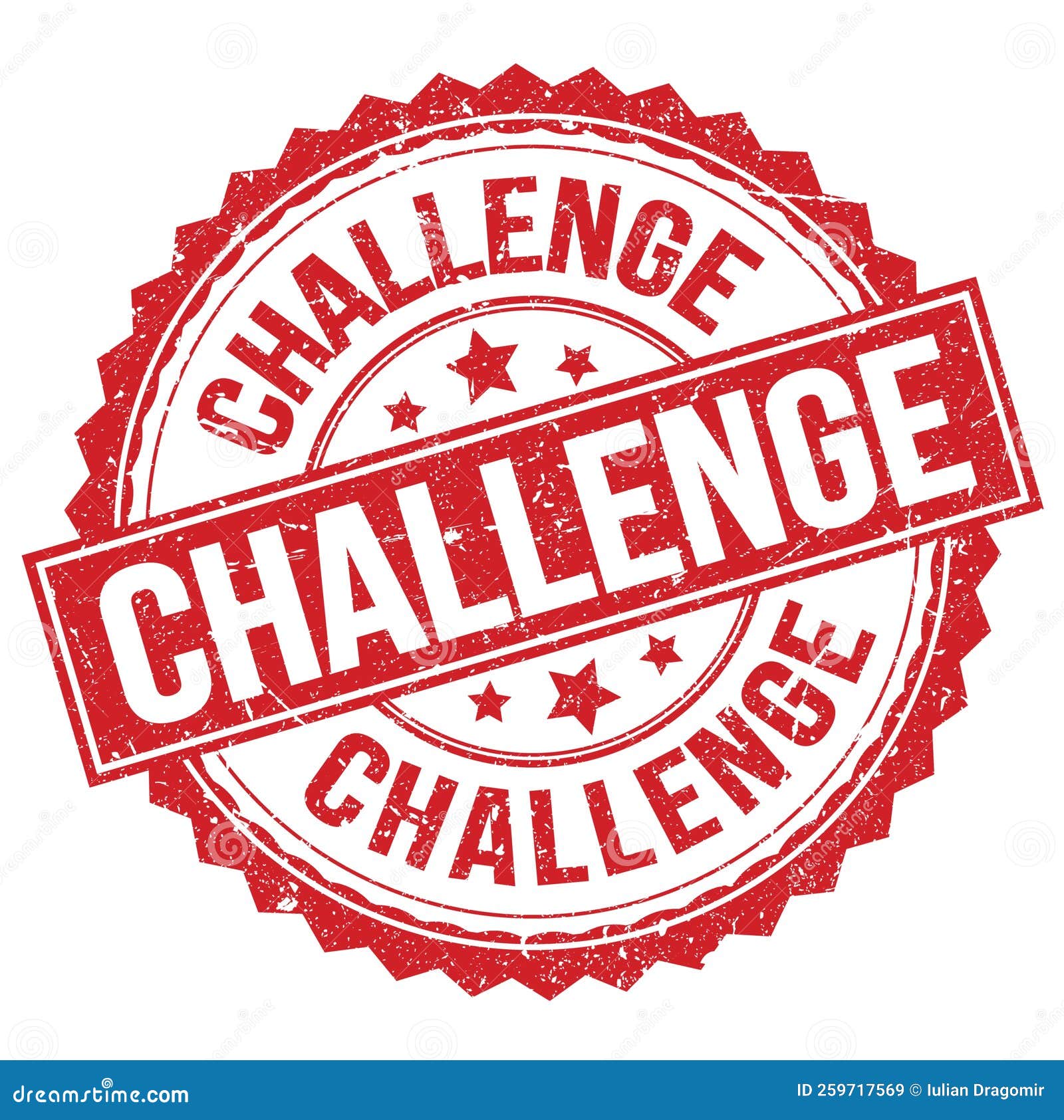 CHALLENGE Text on Red Round Stamp Sign Stock Illustration ...
