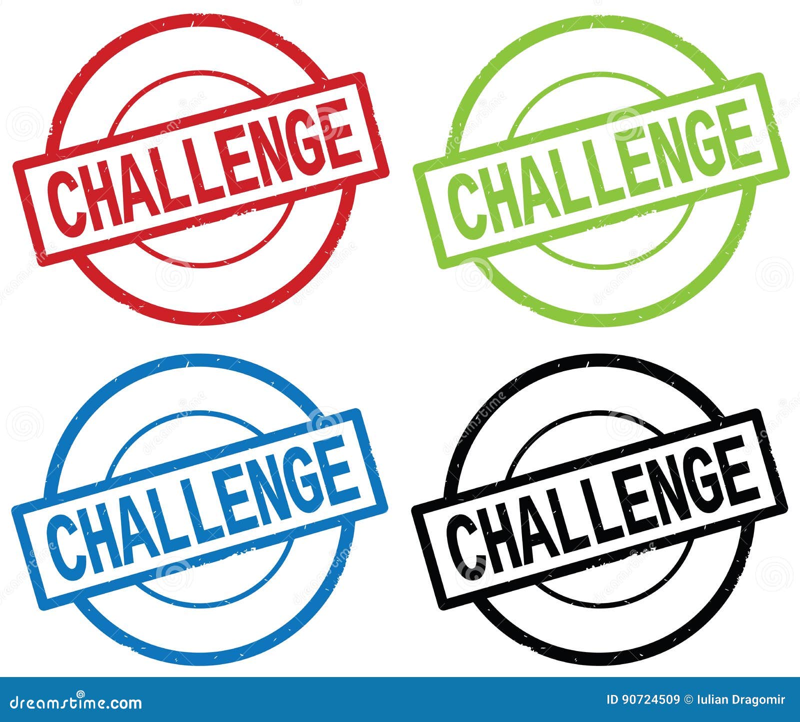 CHALLENGE Text, on Round Simple Stamp Sign. Stock Illustration ...