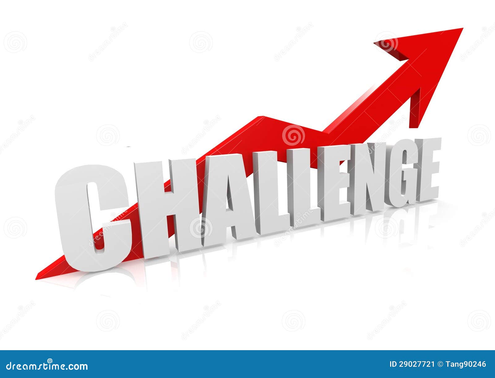 Challenge with Upward Red Arrow Stock Illustration - Illustration of ...